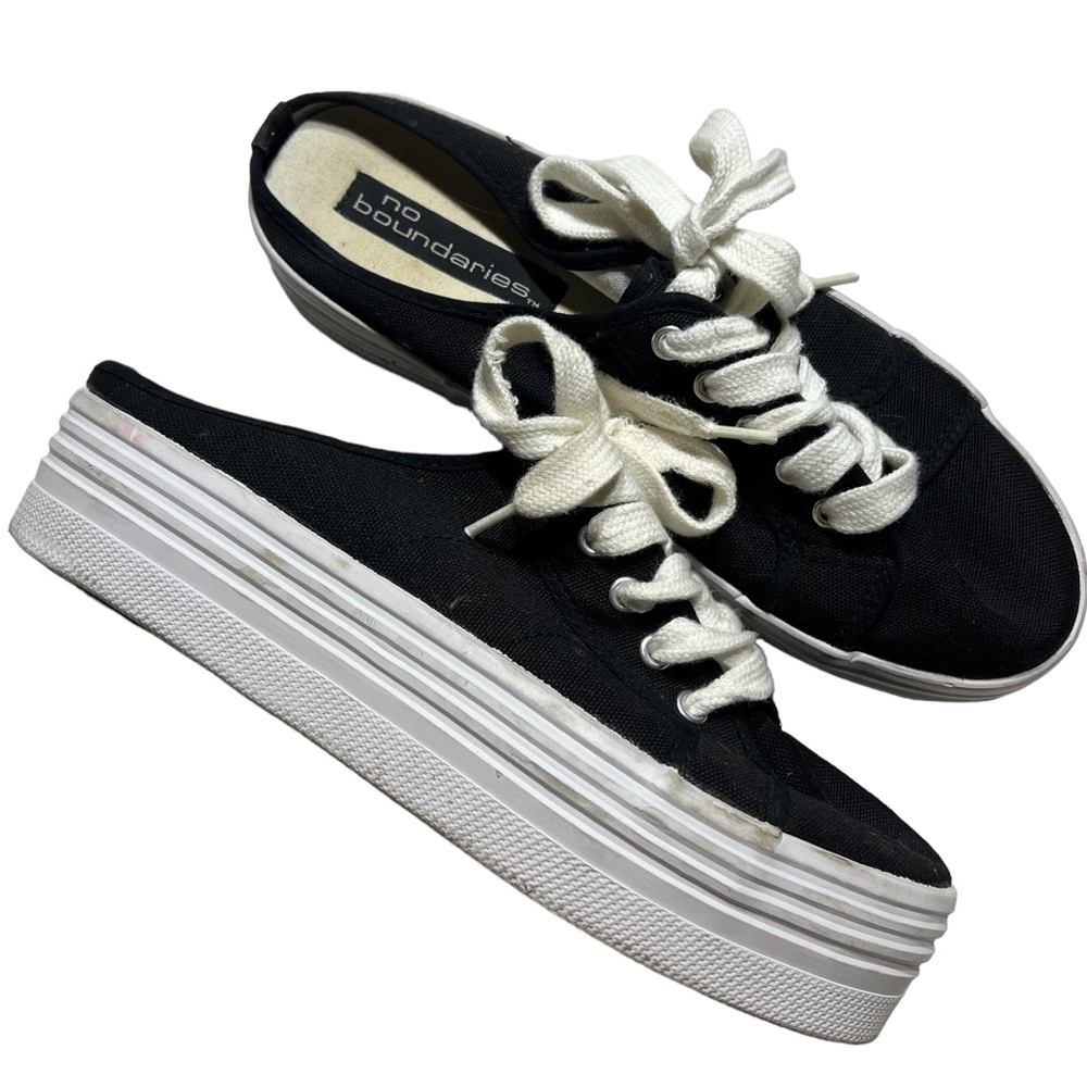 No Boundaries Vintage Open Back Shoes Women 8.5 Black… - Gem